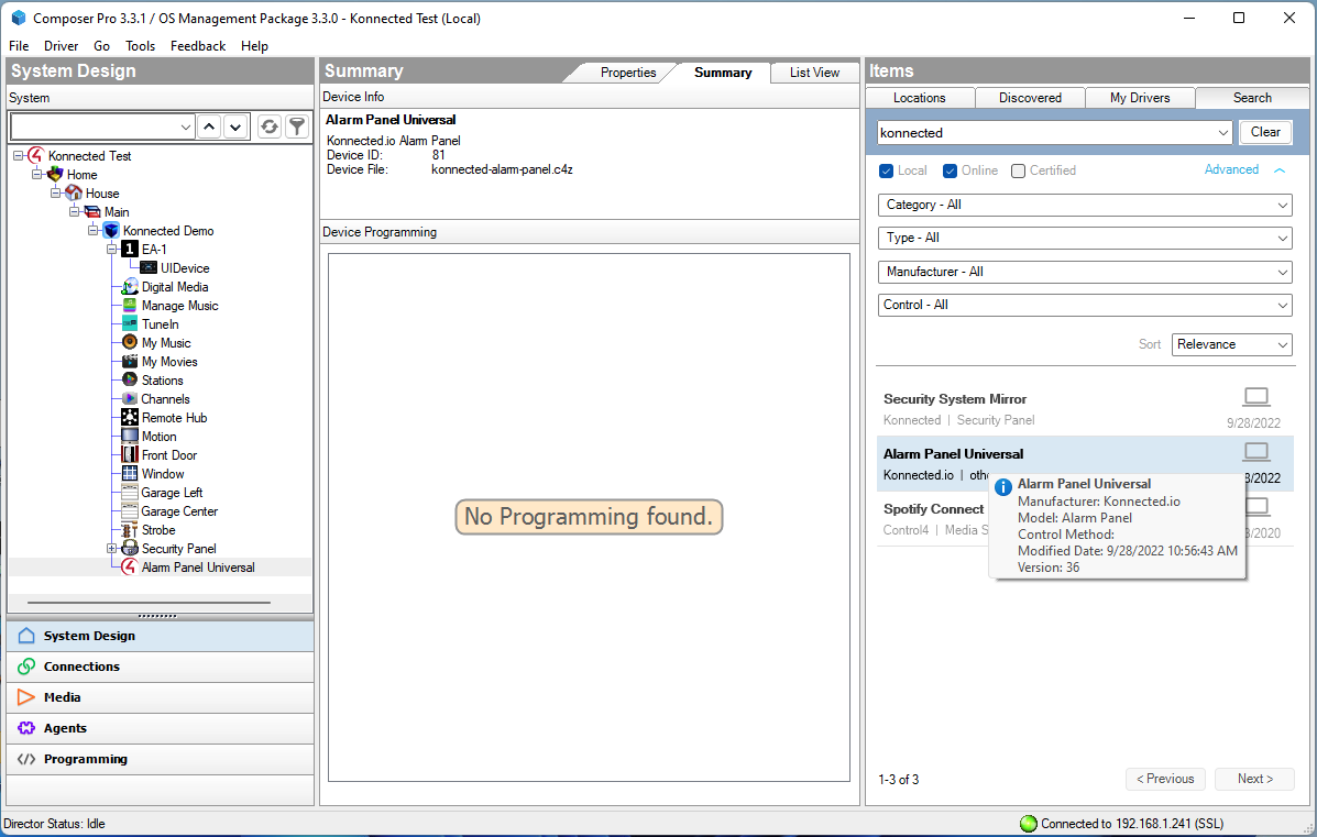 Discover & Setup Konnected Alarm Panels in Control4